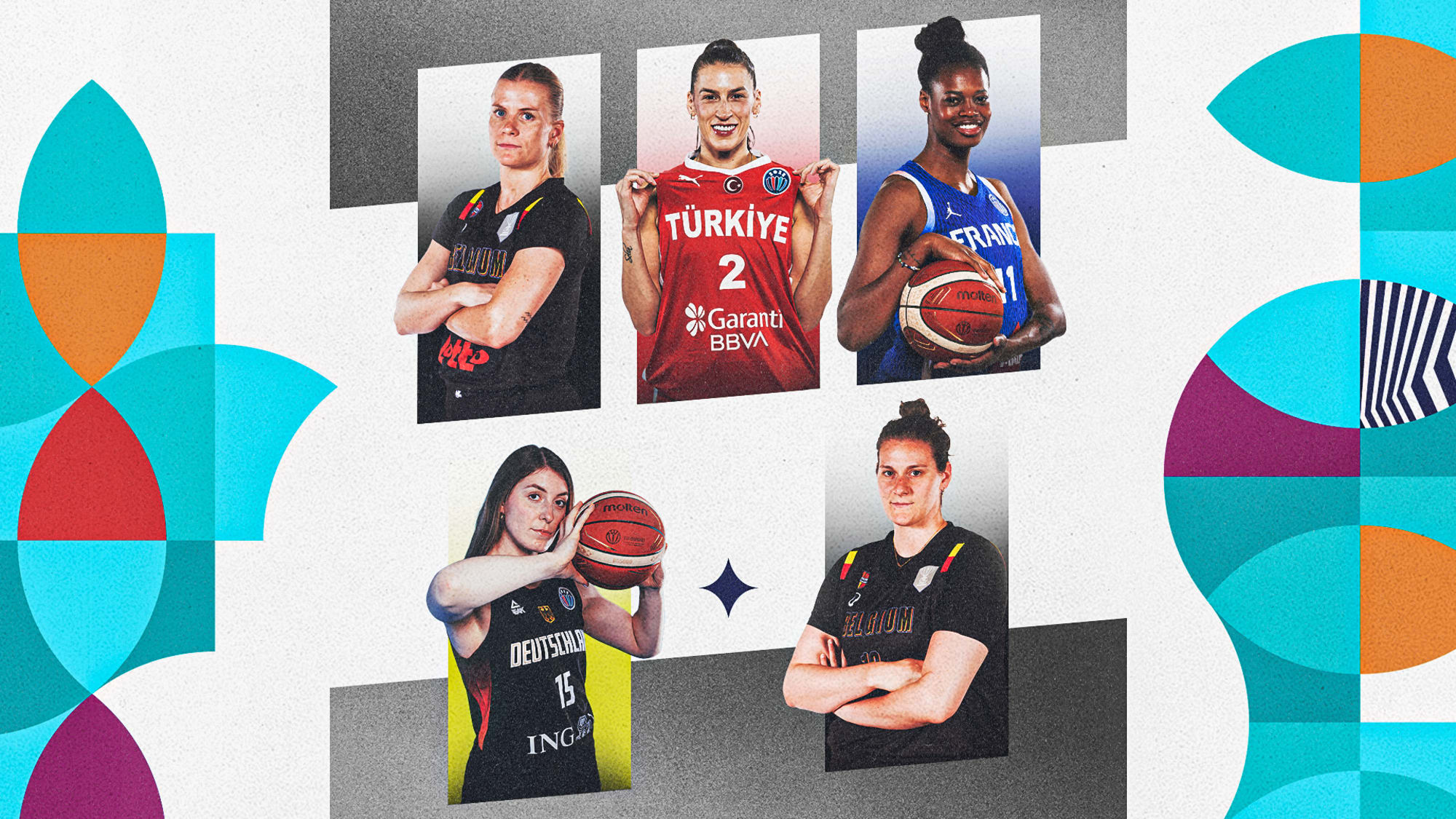 All-Star Second Team: Vanloo, Uzun, Ayayi, Geiselsoder, Linskens - FIBA Women's EuroBasket 2025 ...