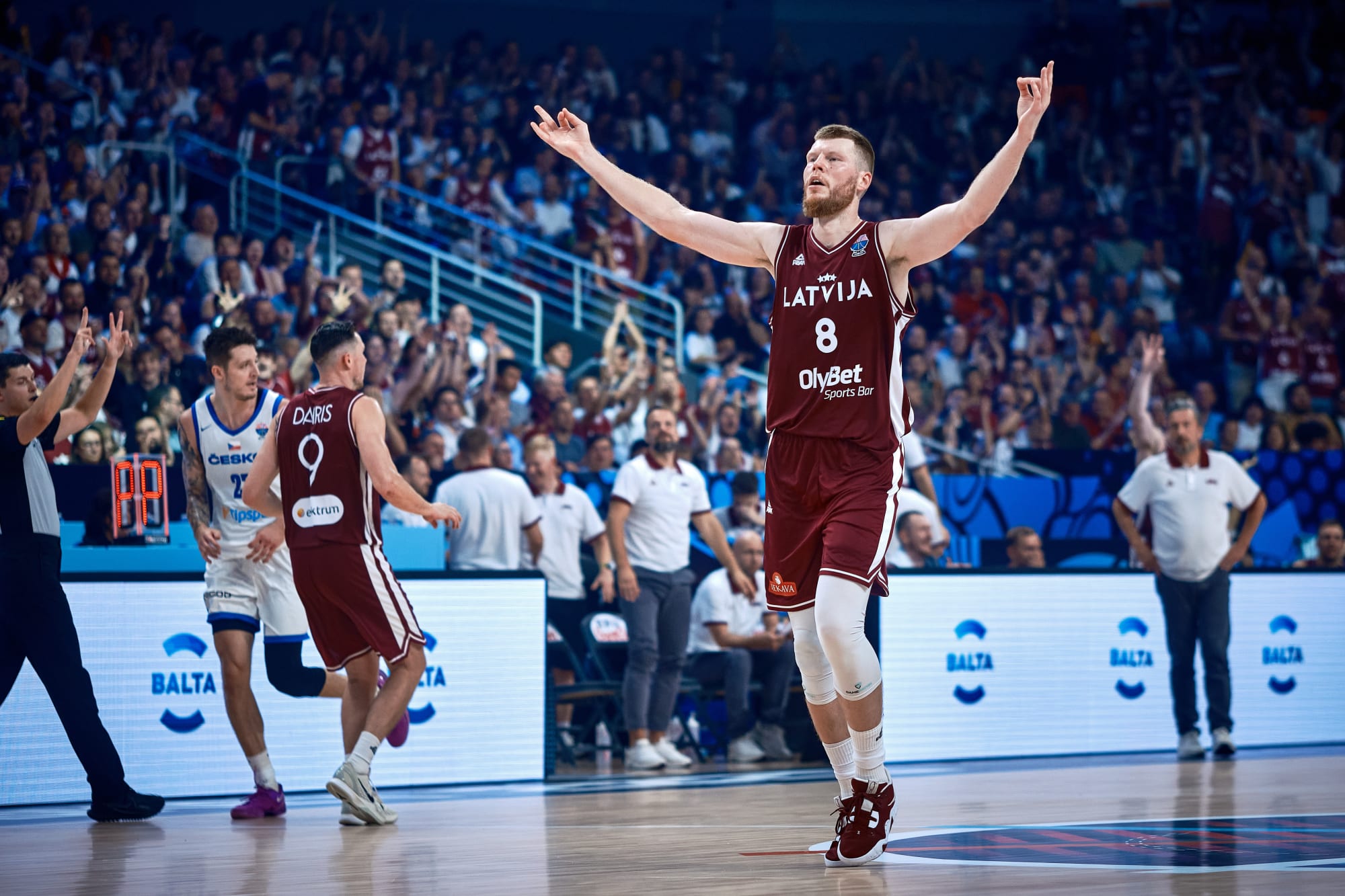 Latvia tie national EuroBasket scoring record in win over Czechia ...