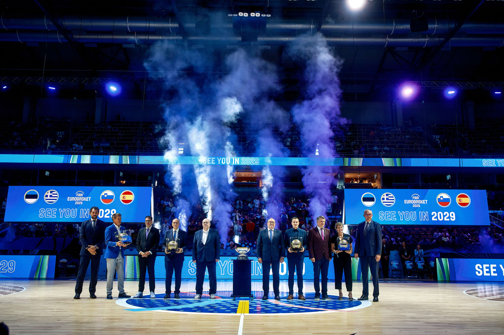 FIBA EuroBasket 2025 co-hosts hand over duties to Estonia, Greece ...